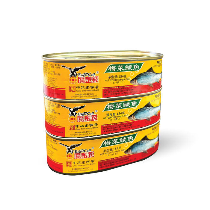 Eagle Coin Fried Dace with Preserved Vegetable (184g x 3 Cans)